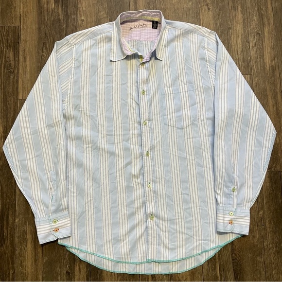 Arnold Zimberg | Shirts | Arnold Zimberg Mens Blue White Washed Striped ...